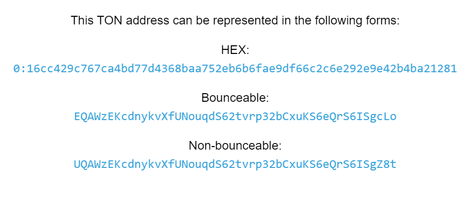 TON Address Formats